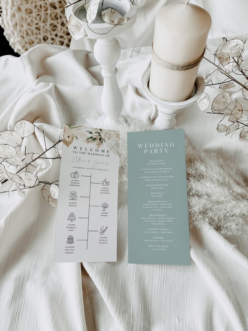 Graphic Wedding Program Infographic Wedding Timeline Wedding - Etsy