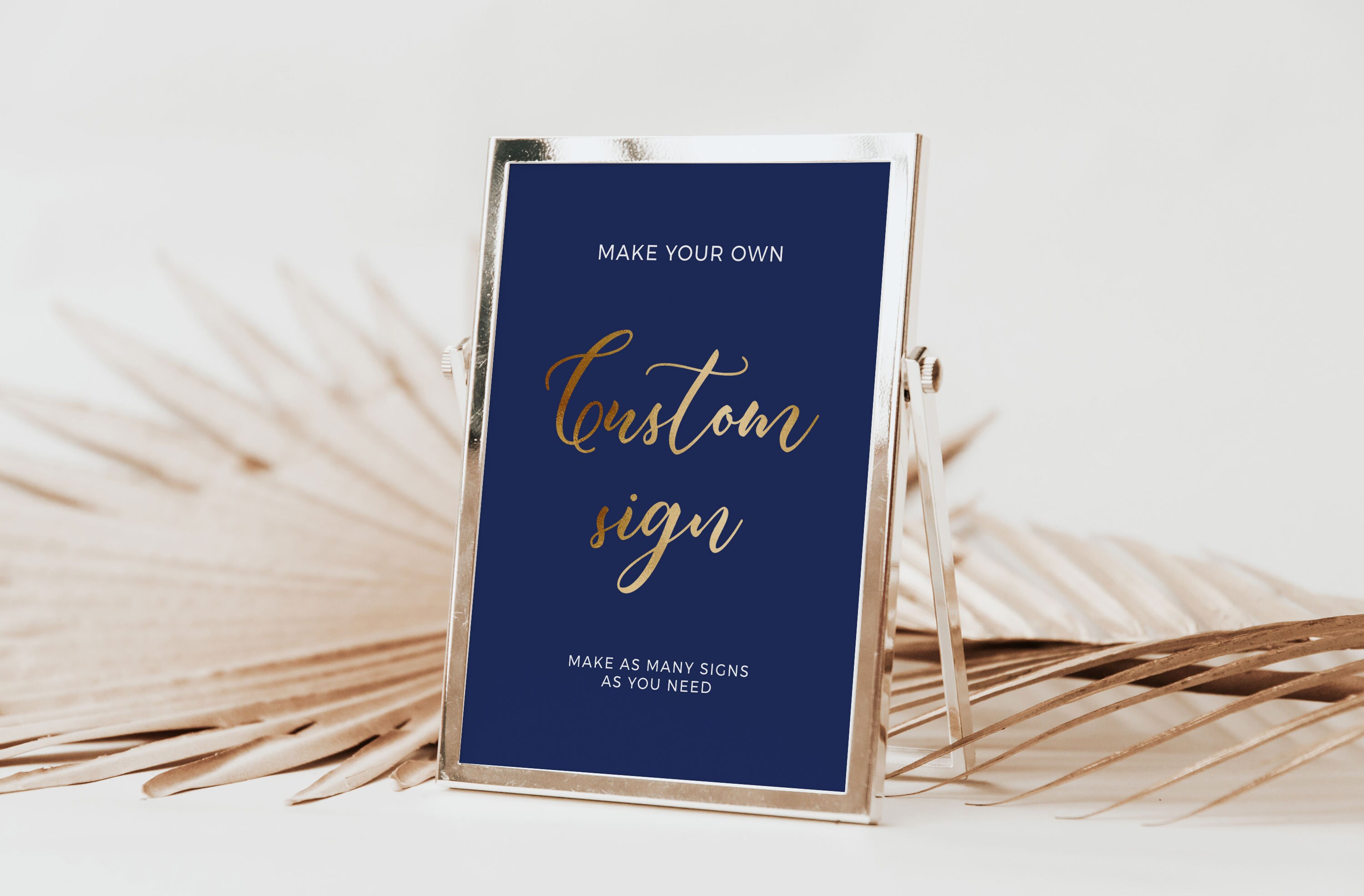 Navy Gold Wedding Sign Custom Wedding Sign Template - Etsy
