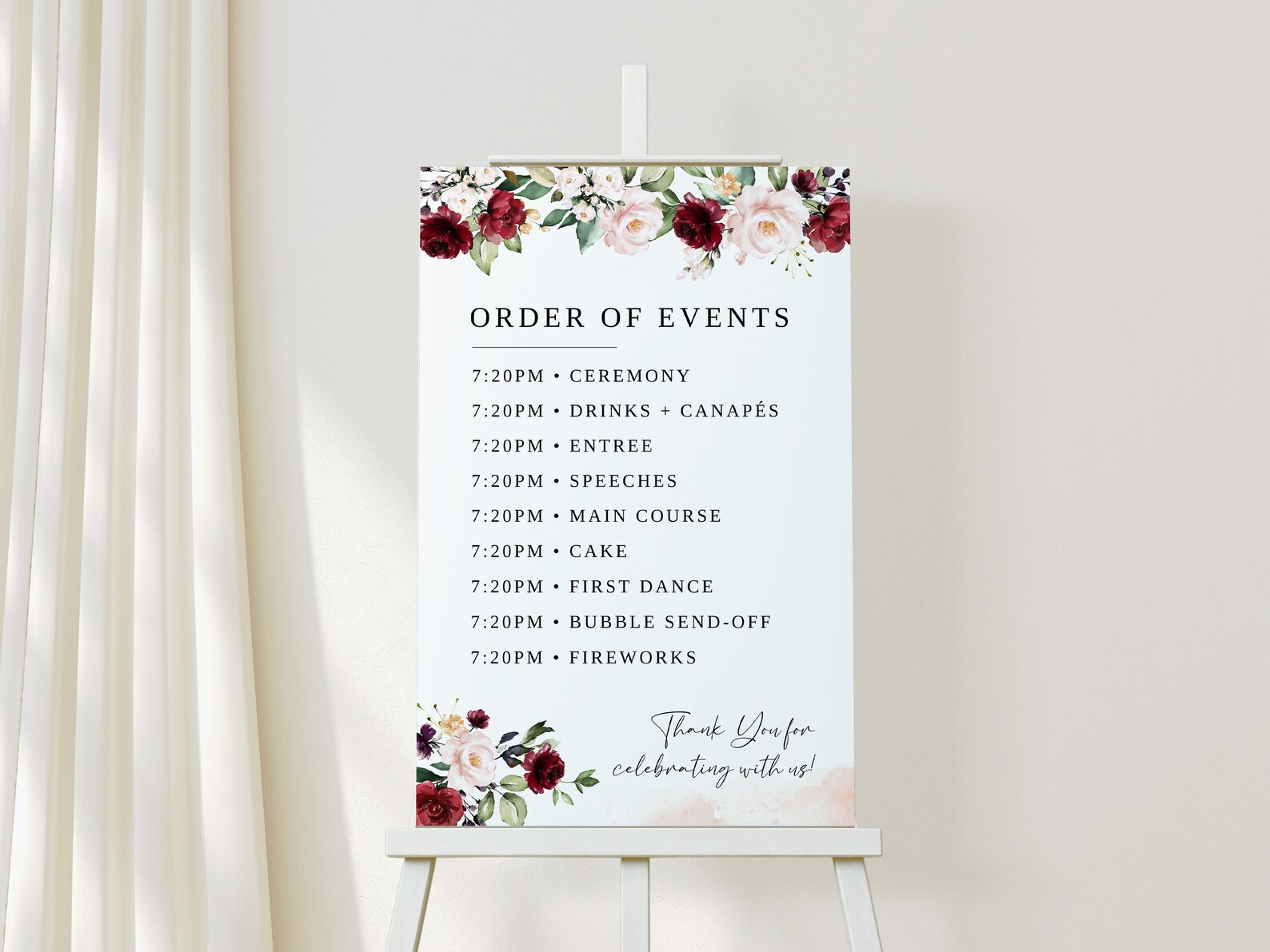 Order of Events Sign Wedding Order of Events Order of Events - Etsy