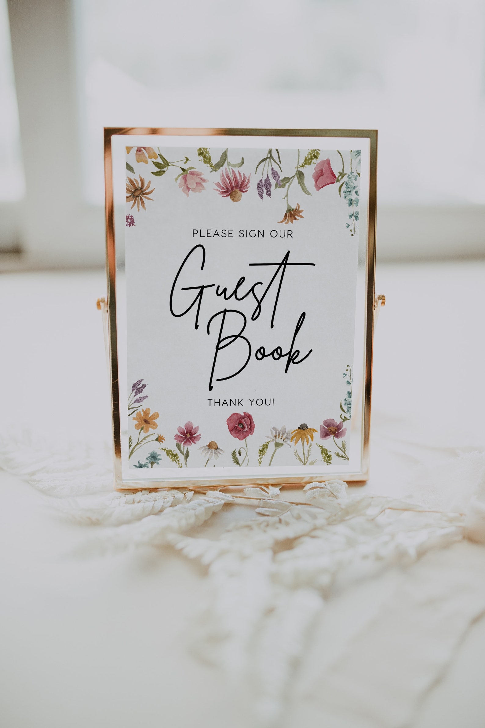 Floral Wedding Guest Book Sign Guest Book Sign Printable - Etsy