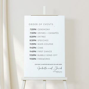 Order of Events Wedding Sign, Order of Events Template, Boho Wedding ...
