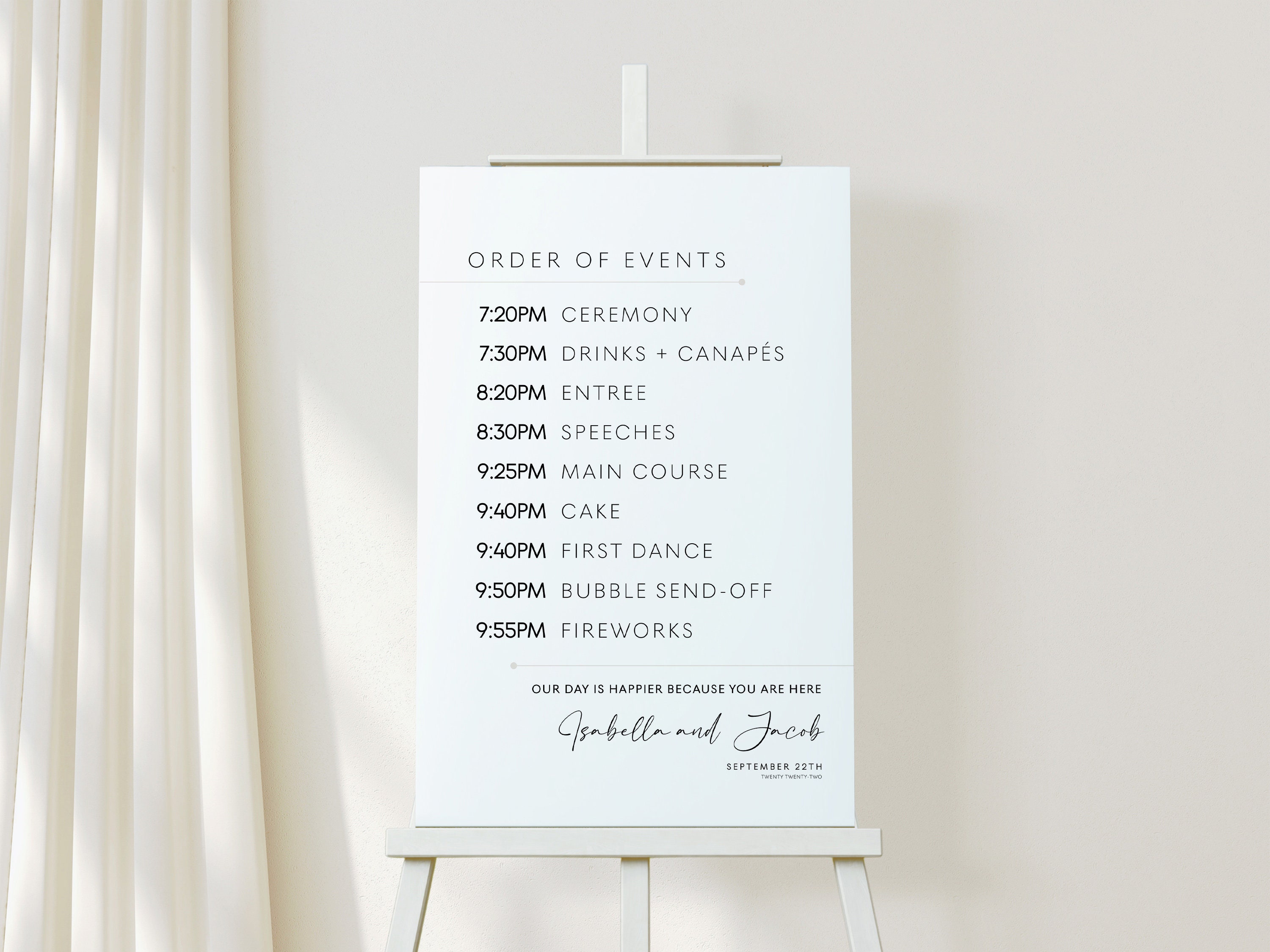 Order of Events Wedding Sign Order of Events Template Boho | Etsy