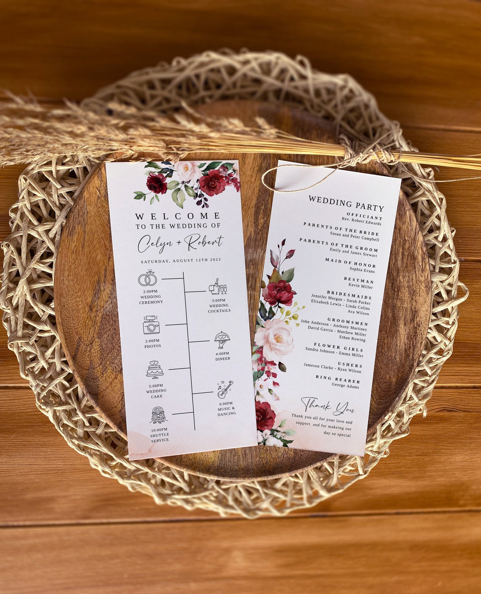 Wedding Program Template Timeline Program Infographic | Etsy