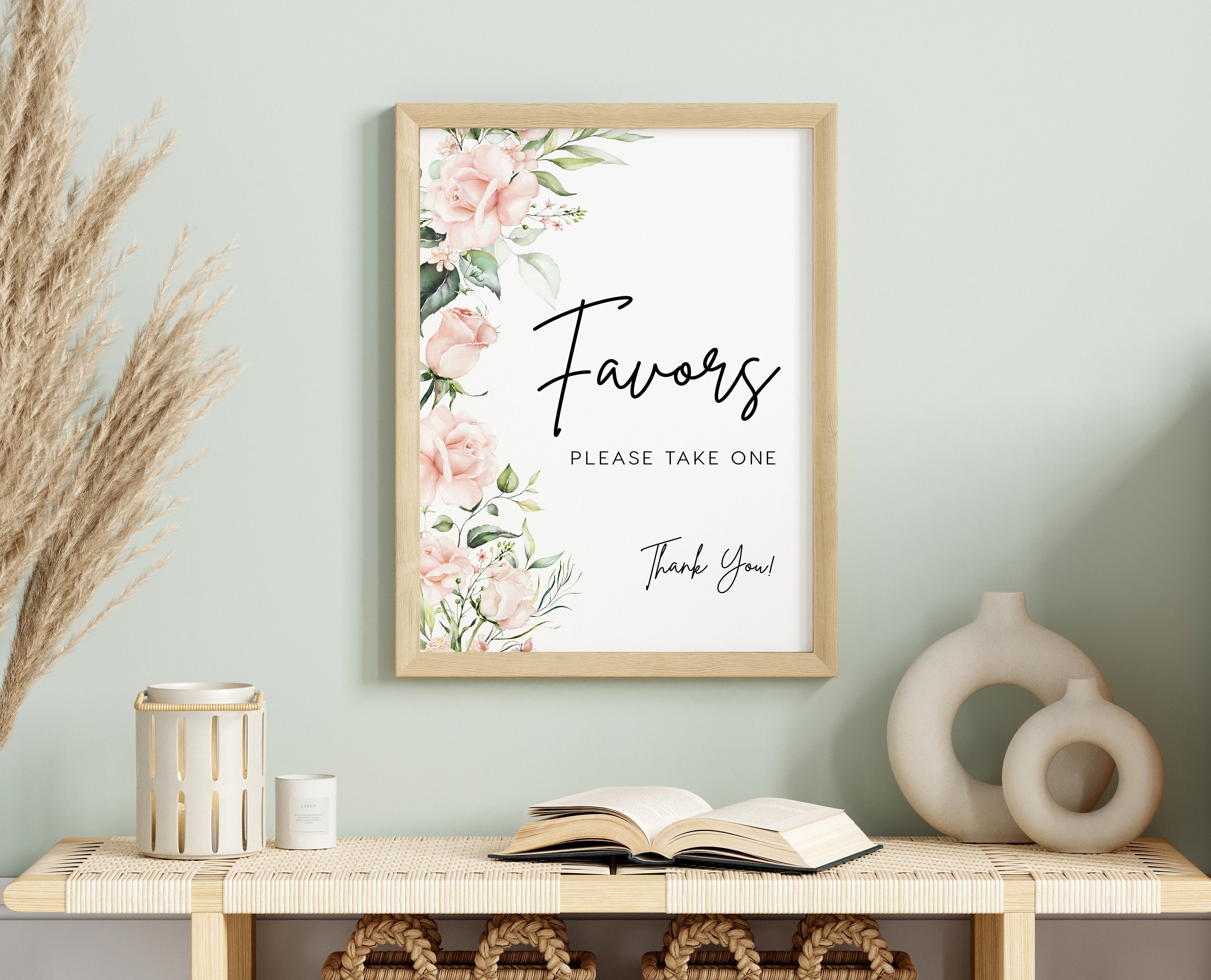 Favors Wedding Sign Floral Wedding Sign Template Wedding | Etsy