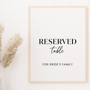 Reserved Sign Template, Wedding Reserved Sign, Reservation Sign ...