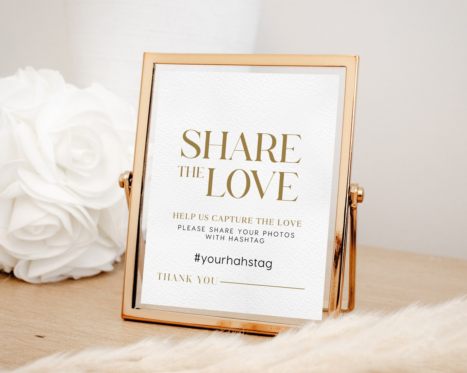 Share the Love Sign Wedding Hashtag Sign Gold Wedding Sign - Etsy