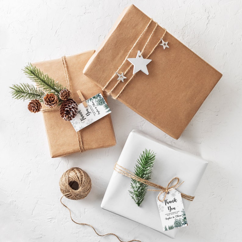 Winter Gifts Tags Winter Thank You Labels Baby Shower Winter - Etsy