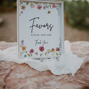 Floral Favors Sign, Favors Sign Printable, Wedding Favors Sign, Boho ...
