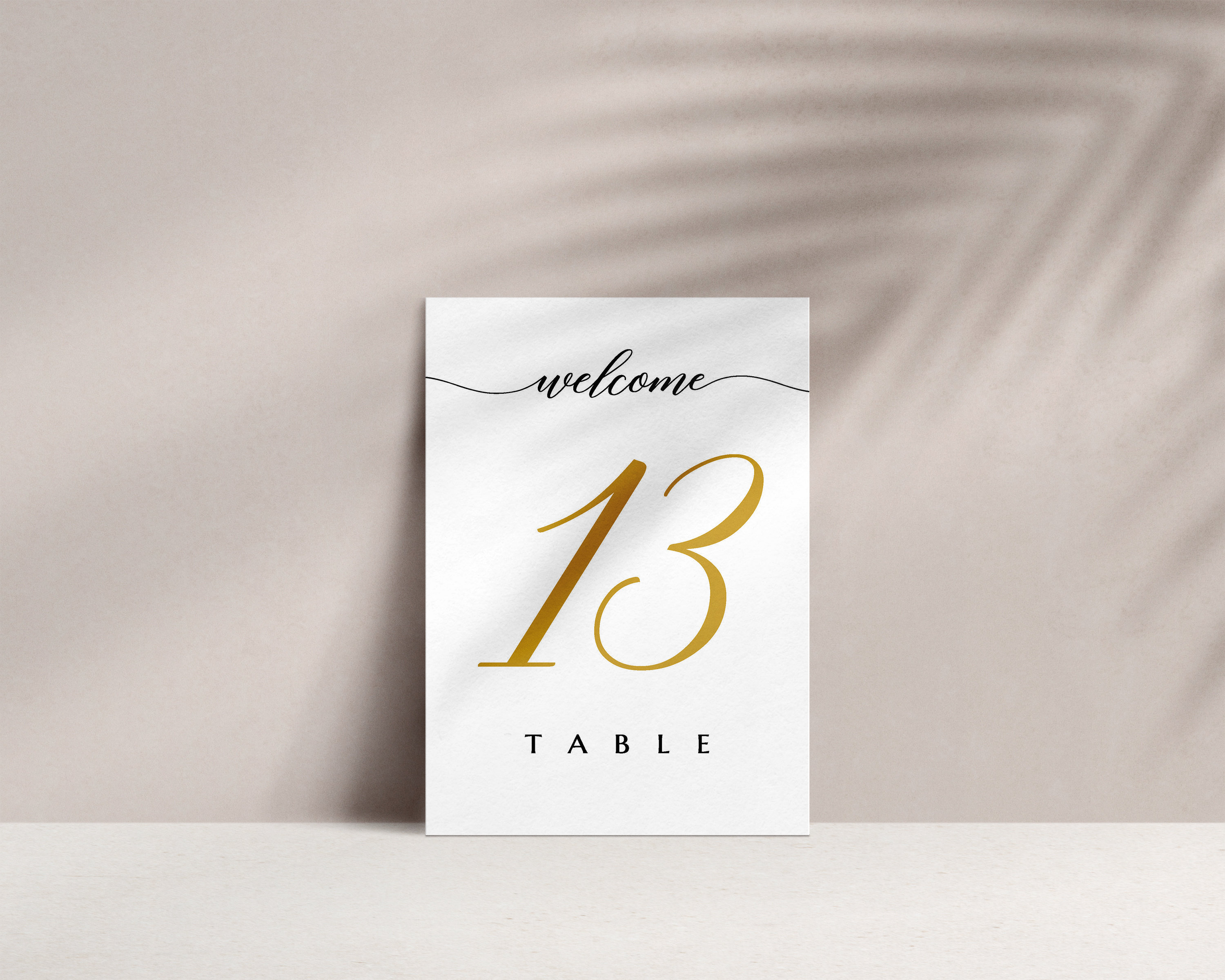 Table Numbers Printable Gold Wedding Table Number Template - Etsy