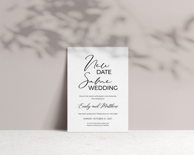 New Date Same Wedding Change the Date Template Wedding | Etsy
