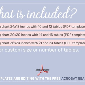 Welcome Sign, Seating Chart Template, Black and White Seating Chart ...