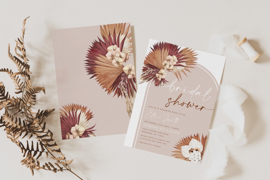 Boho Chic Bridal Shower Invitation Bridal Shower Template | Etsy
