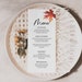 Menu Card Template Fall Wedding Menu Cards Fall Wedding - Etsy