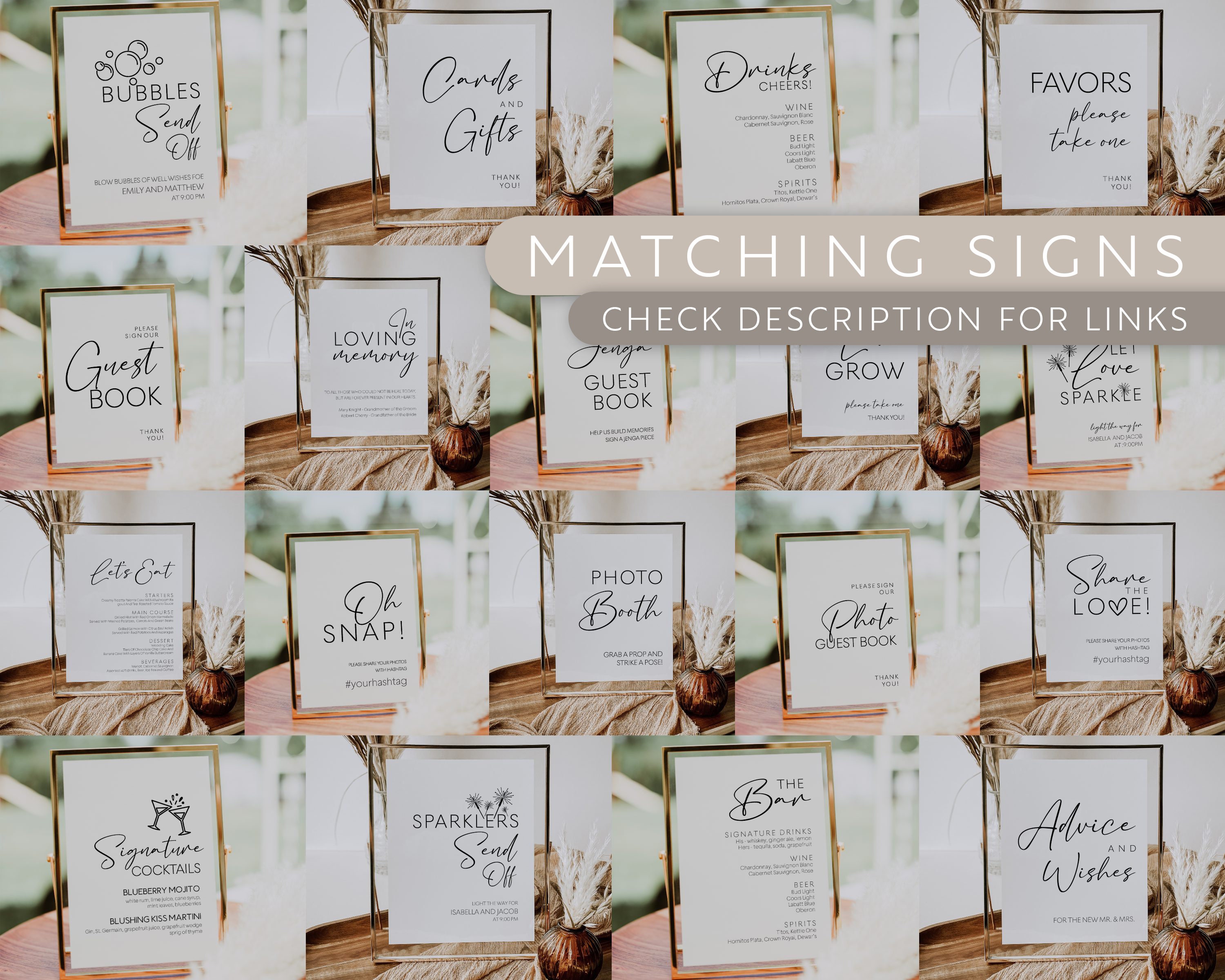 Menu Sign Template Wedding Menu Sign Menu Template - Etsy