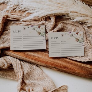 Boho Recipe Card, Bridal Shower Recipe Card, Recipe Card Template ...