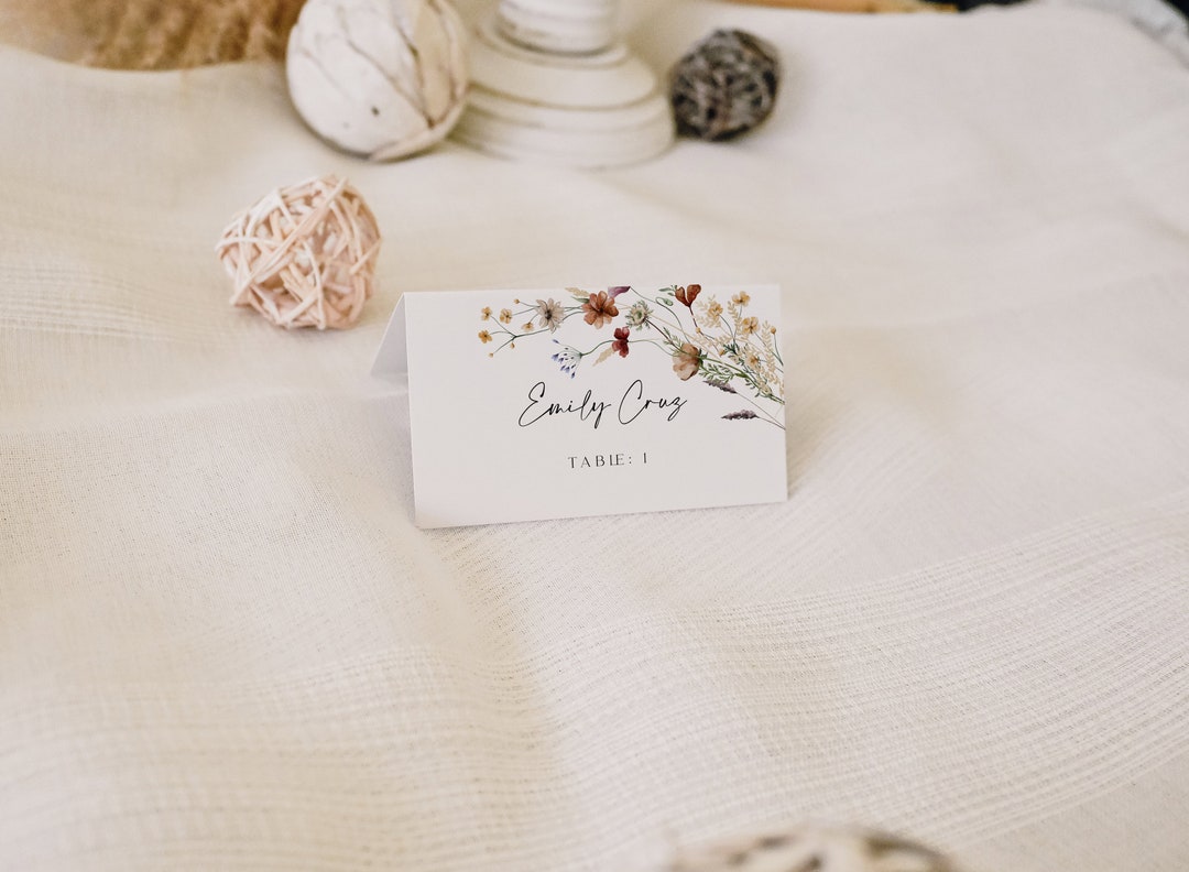 Place Cards Template, Seating Cards Template, Weddin Place Cards, Name ...