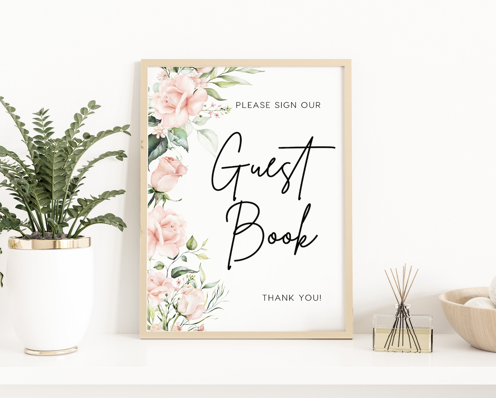 Guest Book Wedding Sign Blush Floral Wedding Sign Gust Book - Etsy