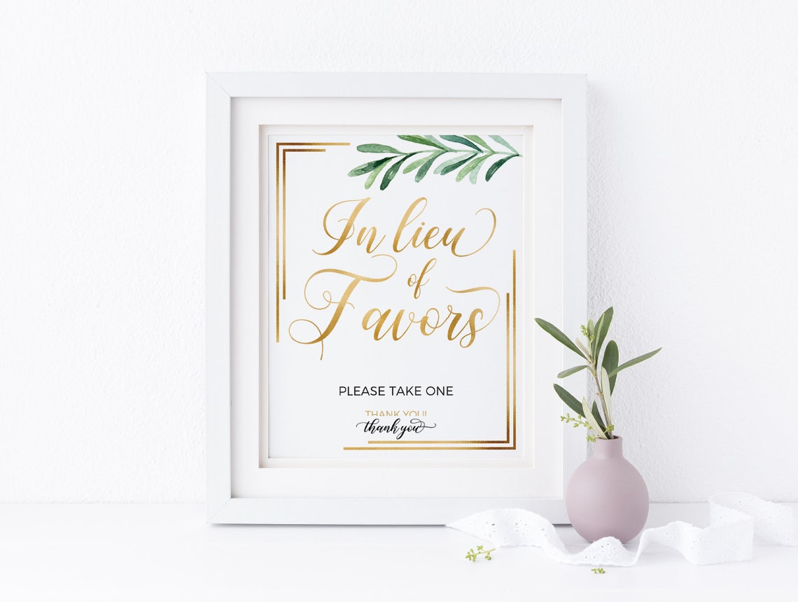In Lieu of Favors Sign Favors Sign Wedding Signs Wedding - Etsy