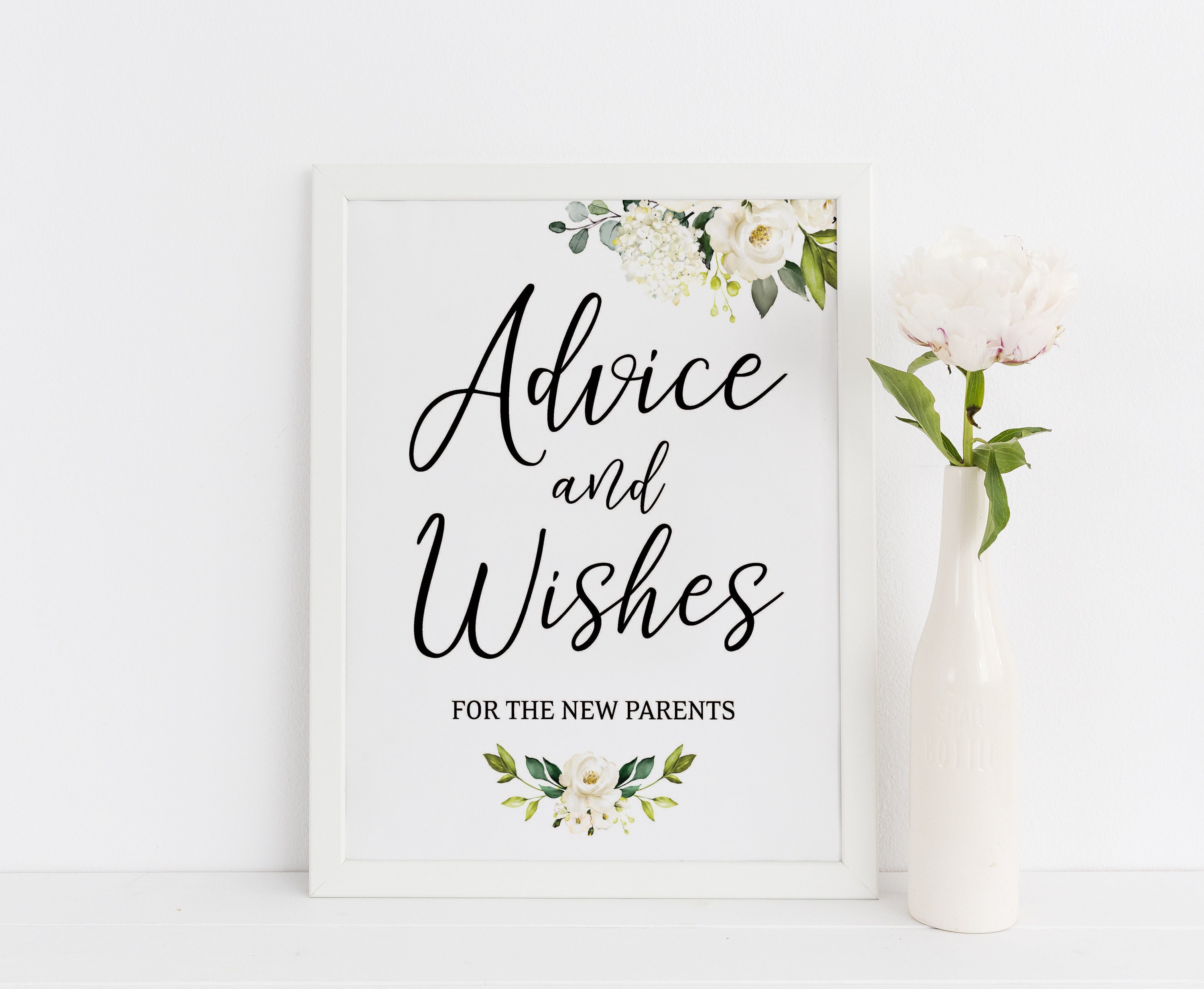 Baby Shower Sign Advice and Wishes for New Parents Elegant | Etsy