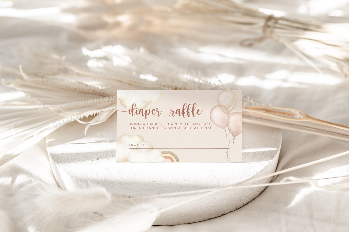 Diaper Raffle Cards Diaper Raffle Insert Tag Printable - Etsy