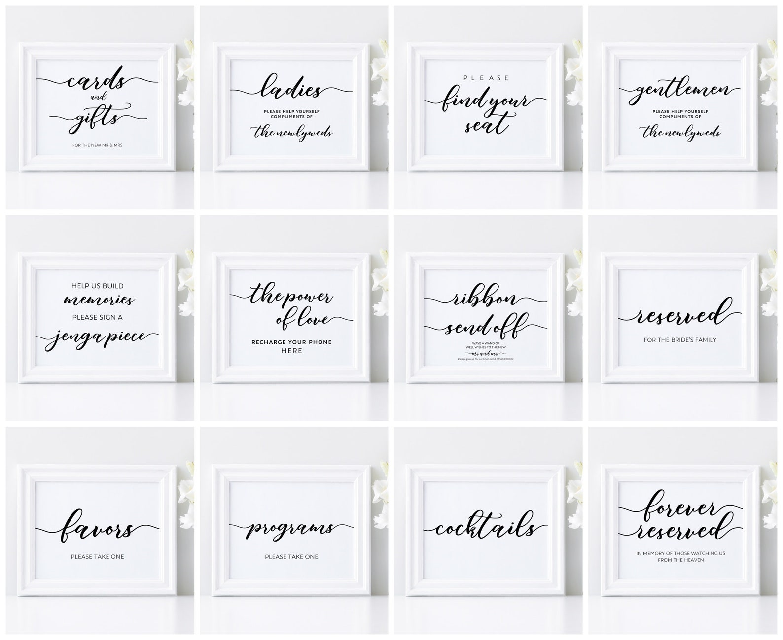 Wedding Signs Bundle Wedding Signage Cards and Gifts Sign - Etsy