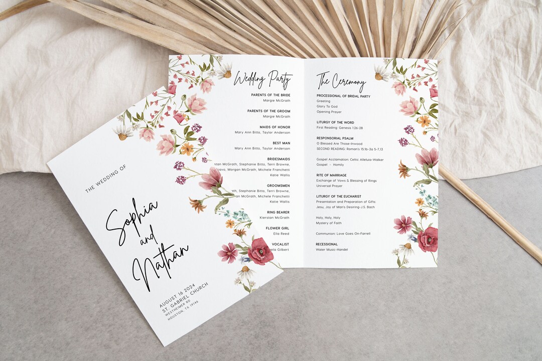 Wedding Booklet Program, Wedding Booklet Template, Wedding Ceremony ...