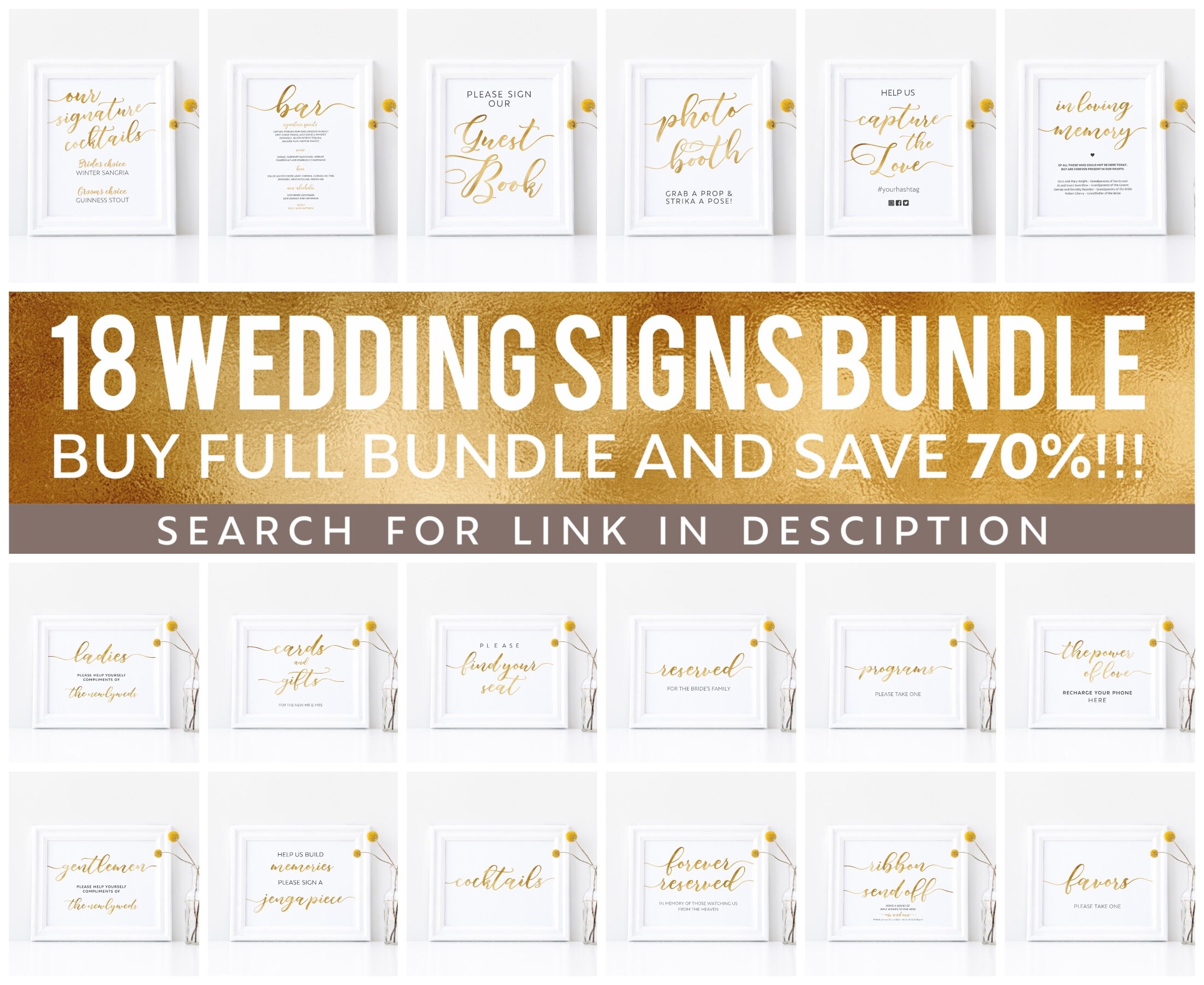Reserved Sign Reserved Wedding Sign Wedding Signs Gold - Etsy