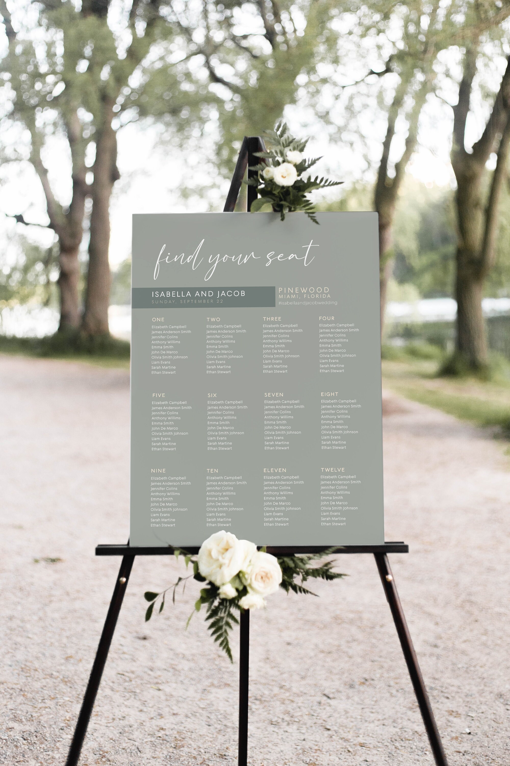 Seating Chart Template Sage Green Seating Chart Boho Wedding | Etsy