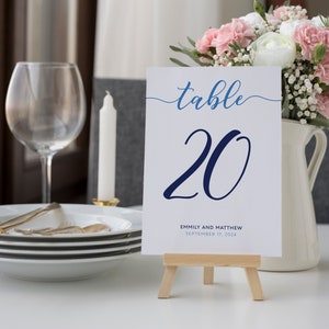 Wedding Table Number Template, Navy Blue Table Numbers navy019 - Etsy