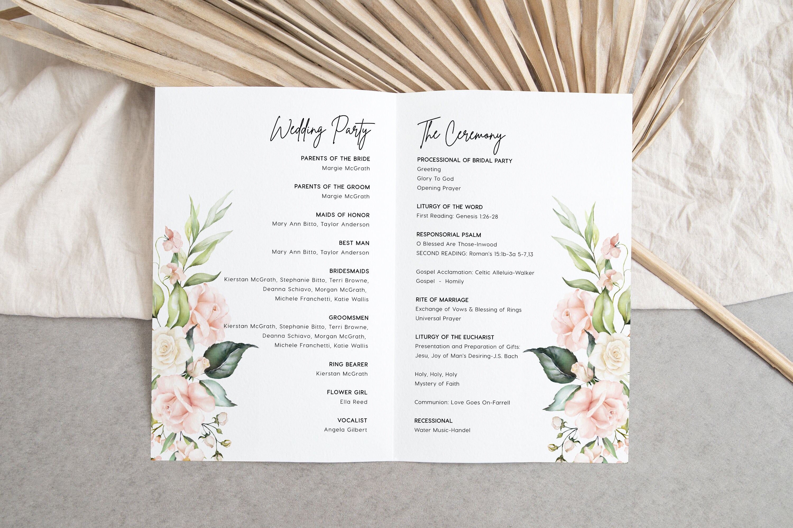 Booklet Wedding Program Template Wedding Program Booklet | Etsy