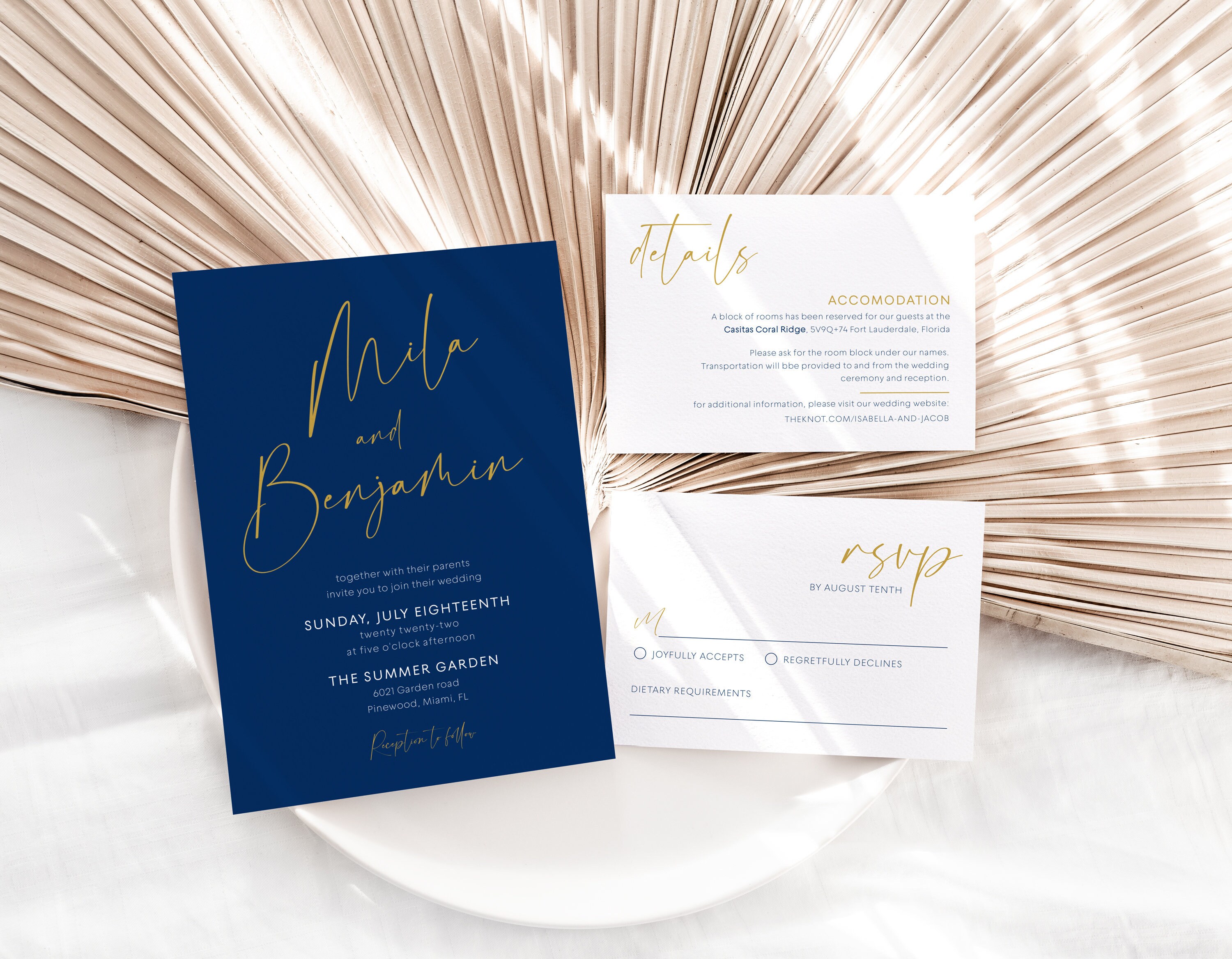 Navy wedding invitations Navy invitation suite with white and | Etsy