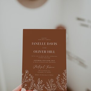 Earthy Wedding Invitations, Wildflower Wedding Invitations, Wildflower ...