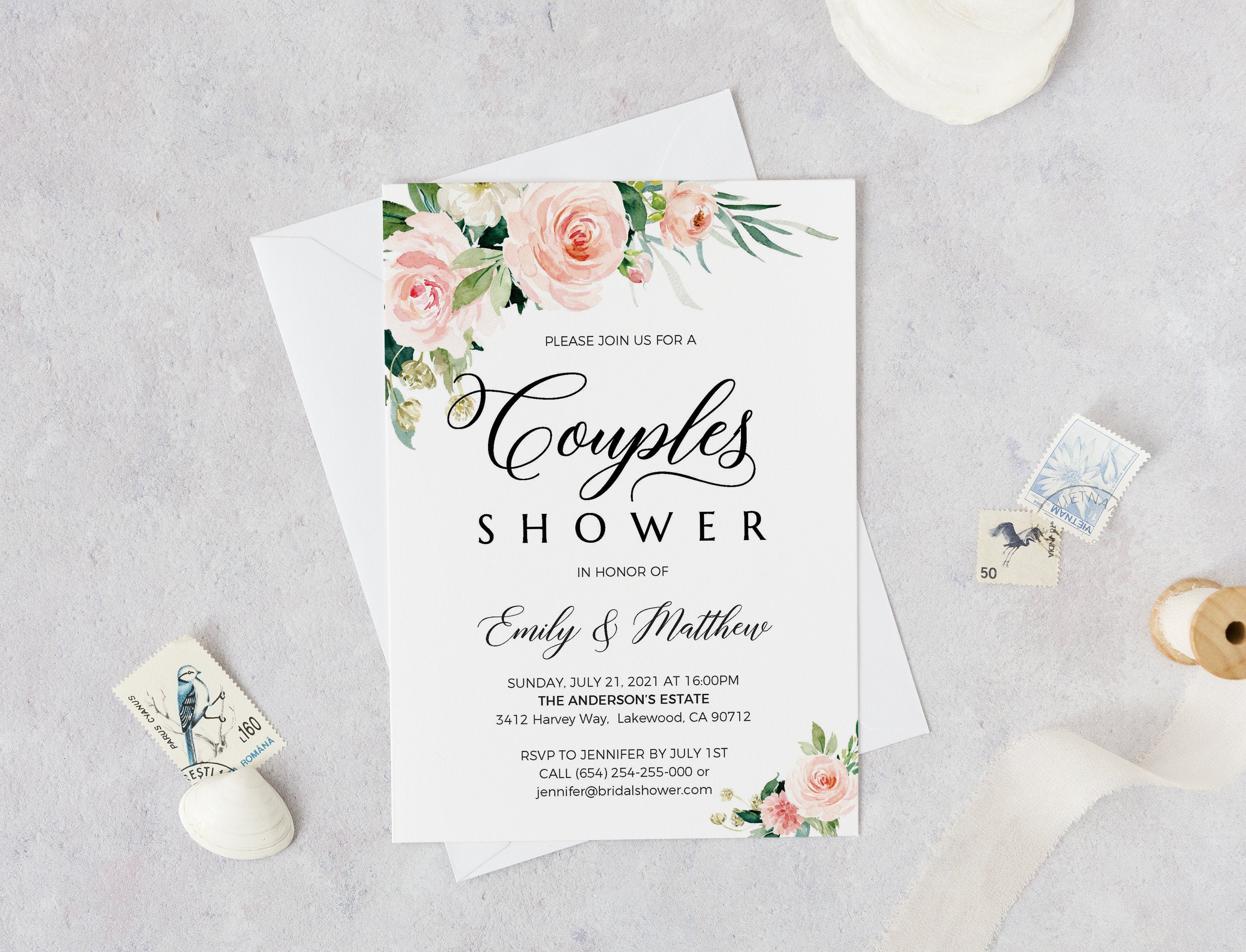 Couples Shower Invitation Wedding Shower Invitation Template | Etsy