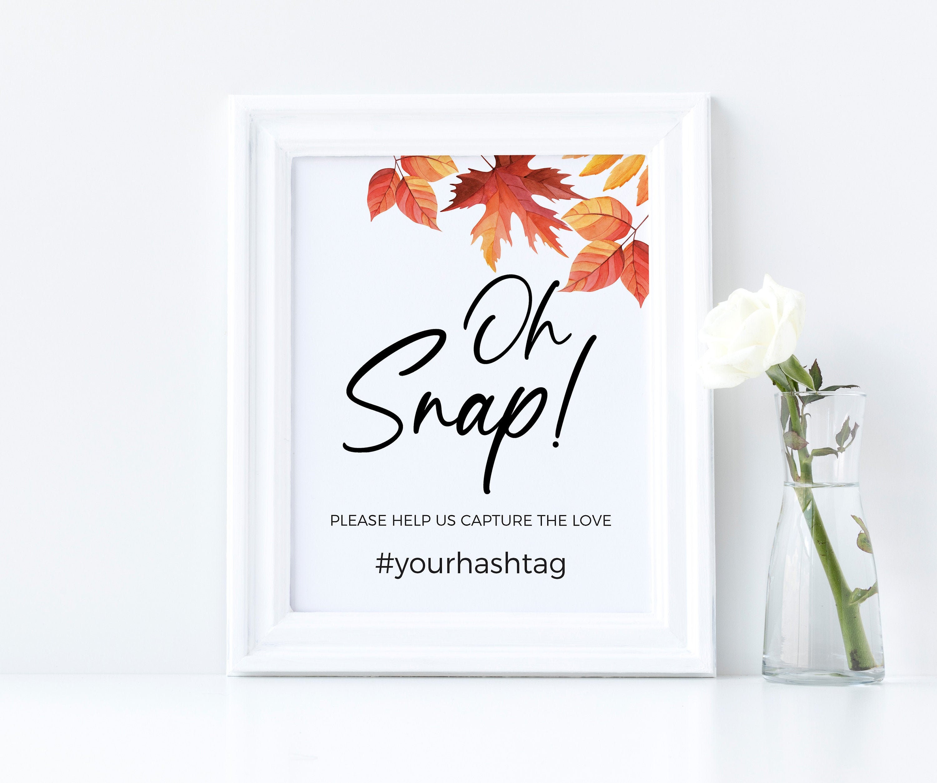 Oh Snap Wedding Sign Wedding Hashtag Sign Oh Snap Hashtag - Etsy
