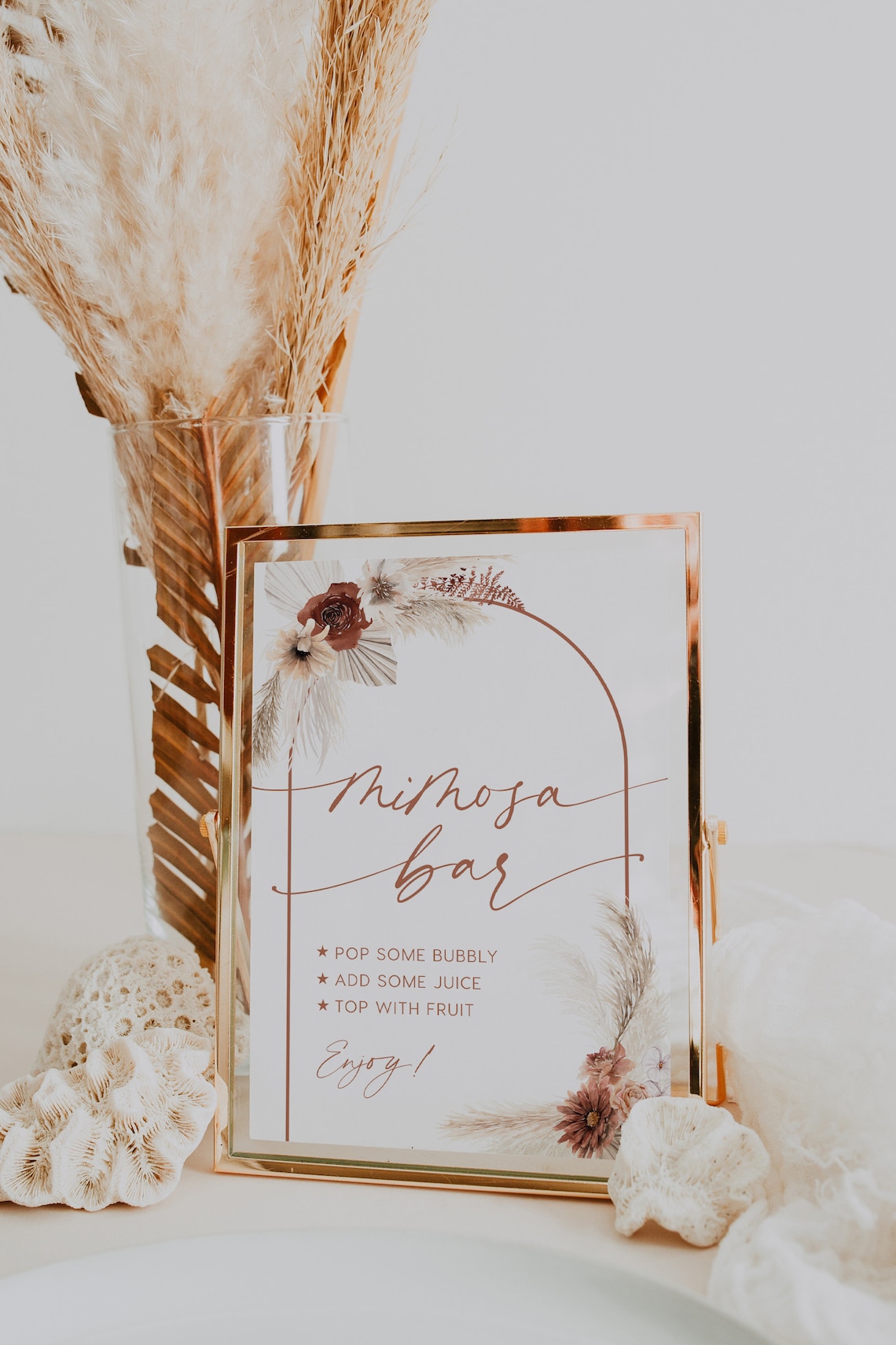 Mimosa Bar Sign Mimosa Station Sign Pampas Grass Sign | Etsy