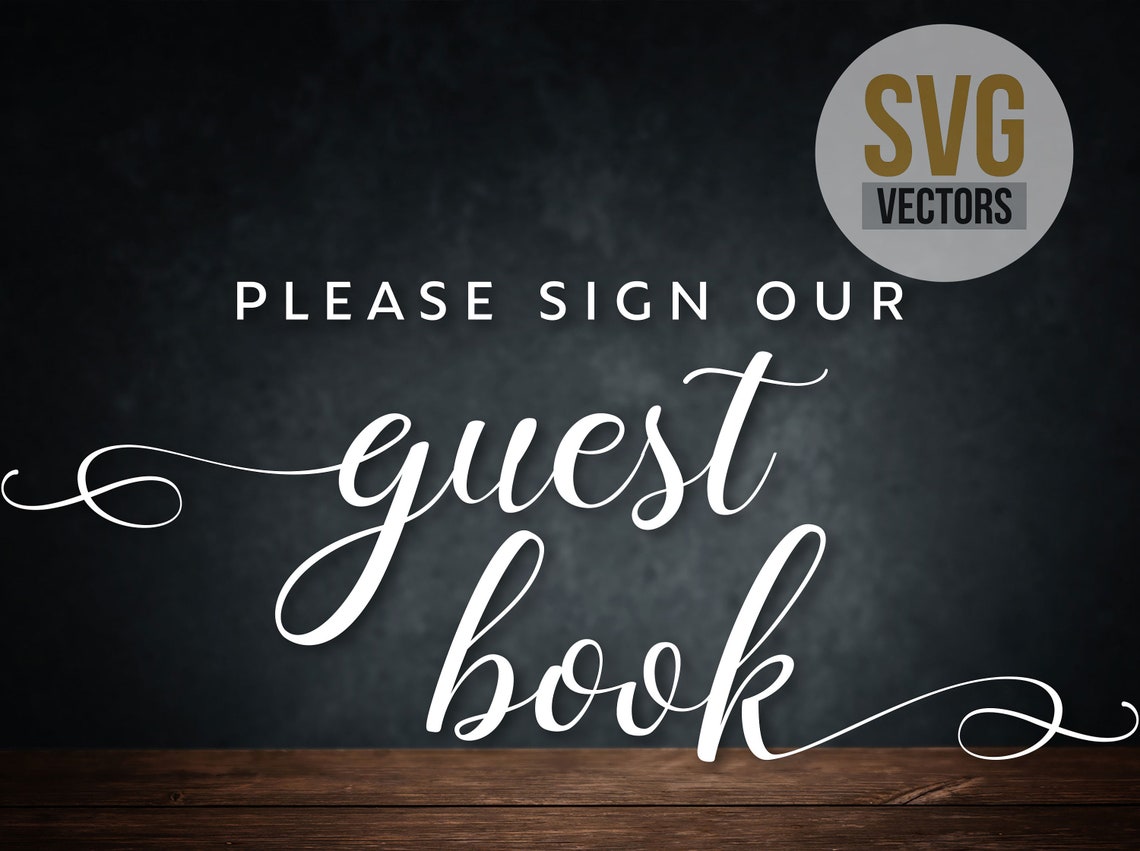Guest Book SVG Wedding guest book sign Guest book vector | Etsy