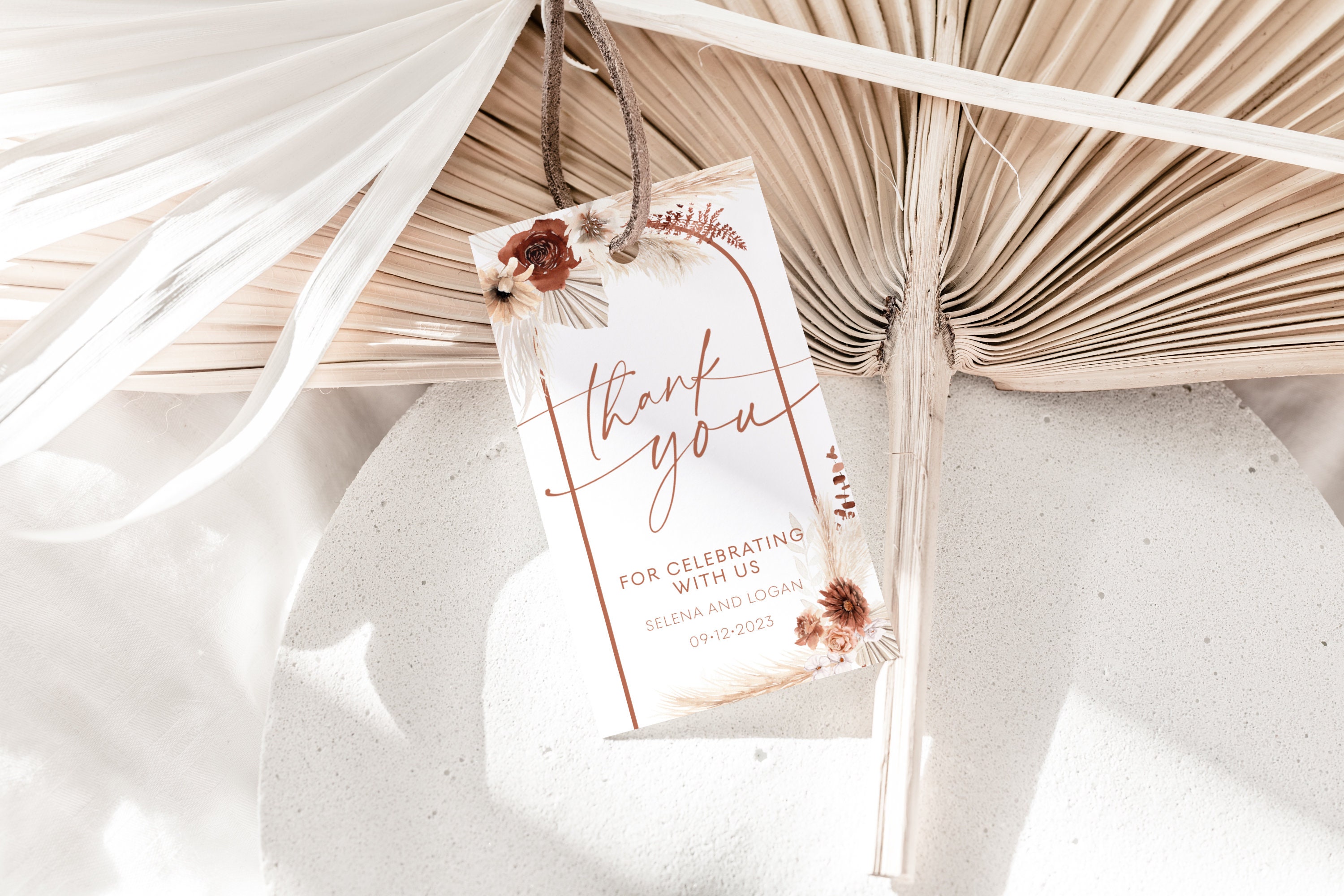 Thank You Tag Template Gift Tag Template Pampas Grass Tag | Etsy