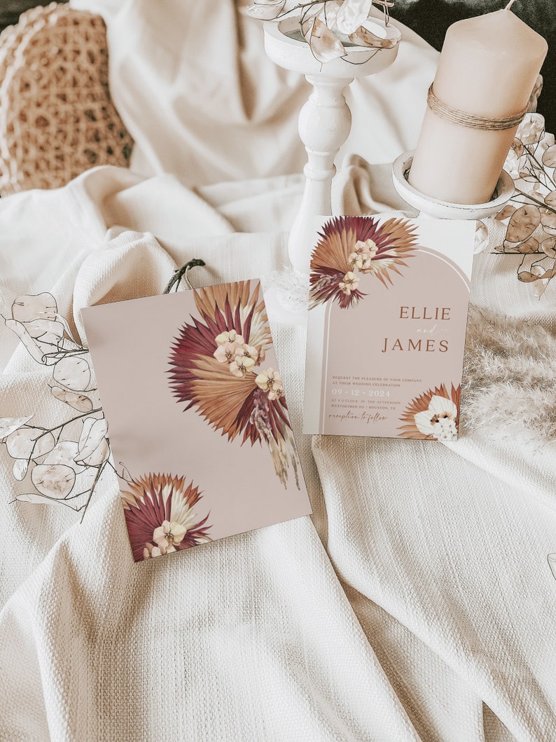 Boho Chic Wedding Invitation Wedding Invitation Template - Etsy