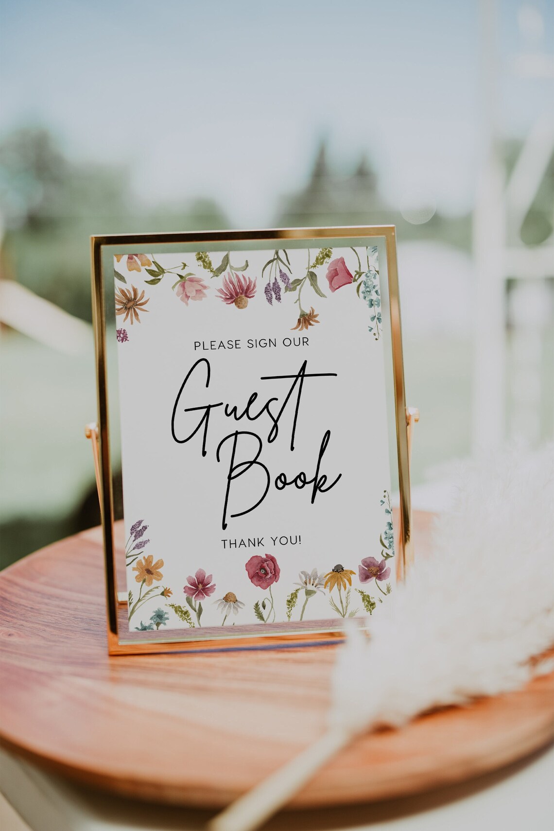 Floral Wedding Guest Book Sign Guest Book Sign Printable - Etsy