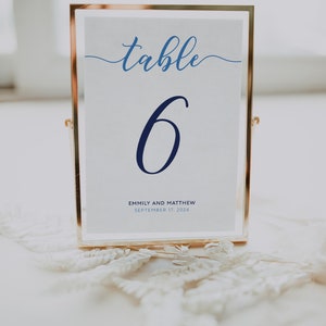 Wedding Table Number Template, Navy Blue Table Numbers navy019 - Etsy