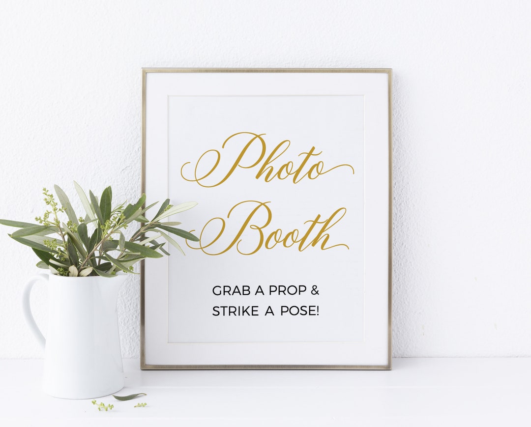 Photo Booth Sign Wedding, Gold Wedding Sign BSC020GLD - Etsy