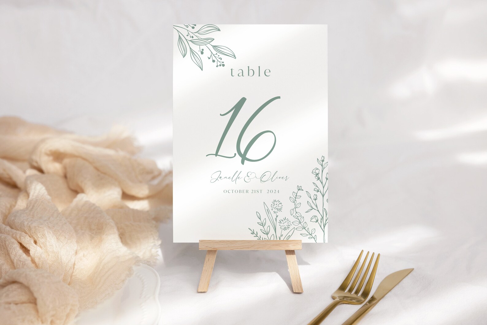 Table Numbers Sage Green Floral Wedding Table Number - Etsy
