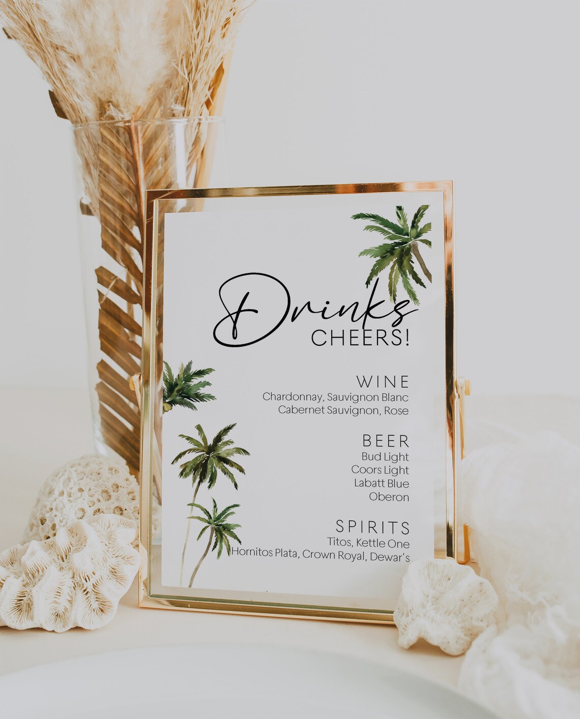 Drinks Menu Sign Wedding Drinks Menu Sign Bar Menu Template - Etsy