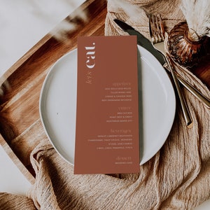 Earthy Menu Template, Wedding Menu, Instant Download, Menu Cards ...