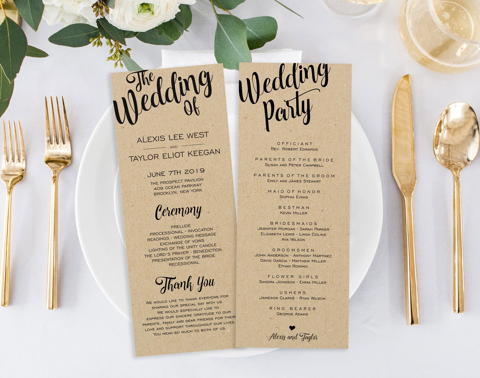 Rustic Wedding Program Template Wedding Ceremony Template - Etsy