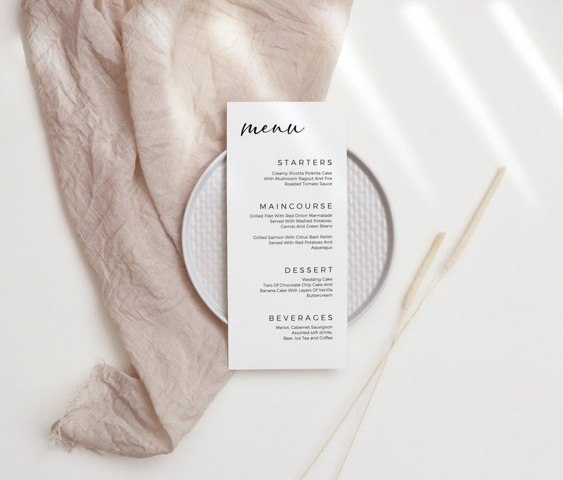 Boho Menu Template Wedding Dinner Menu Template Menu - Etsy