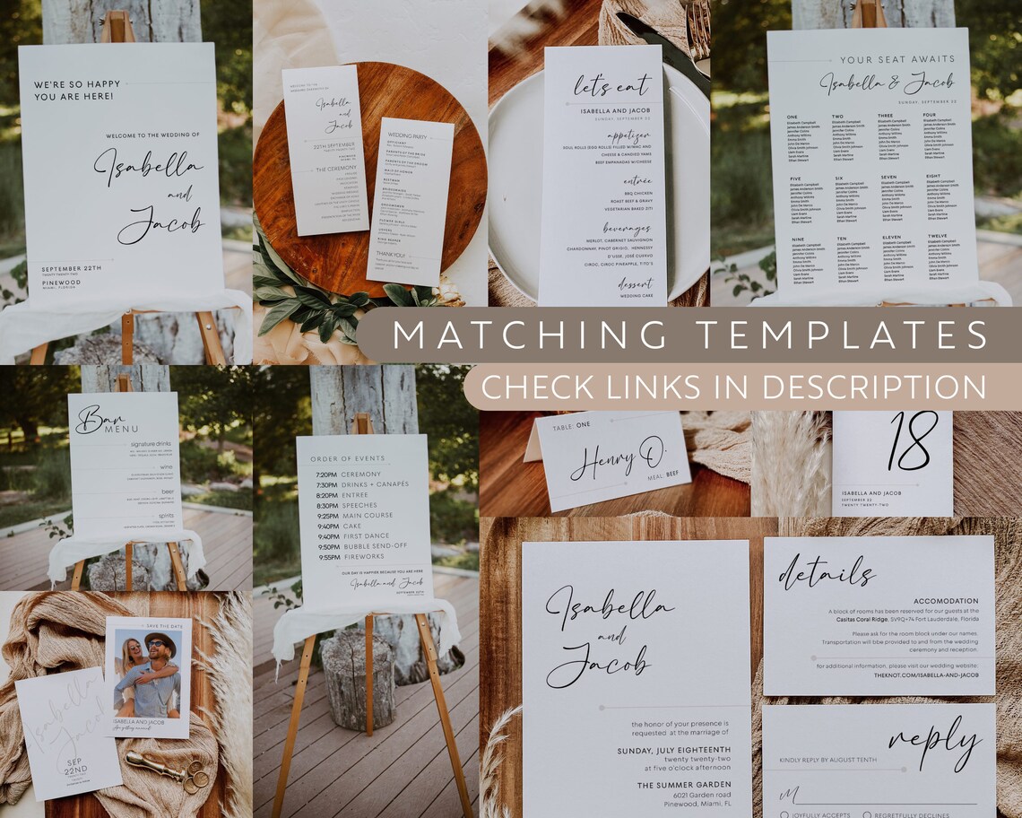 Menu Sign Template Wedding Menu Sign Menu Template - Etsy