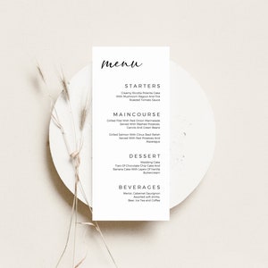 Boho Menu Template, Wedding Dinner Menu Template, Menu Template Instant ...