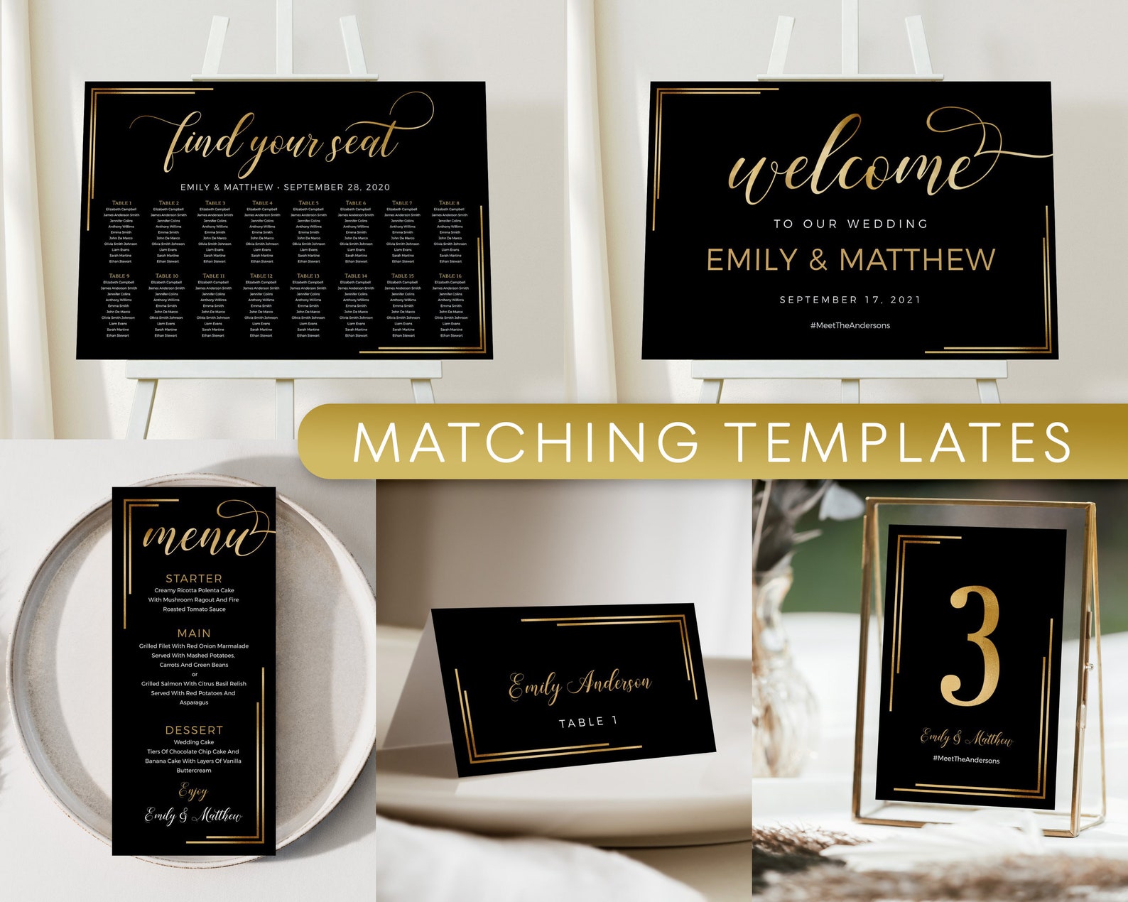 Wedding Program Template Wedding Ceremony Program Gold | Etsy