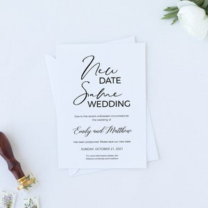 New Date Same Wedding, Change the Date Template, Wedding Postponed Card ...